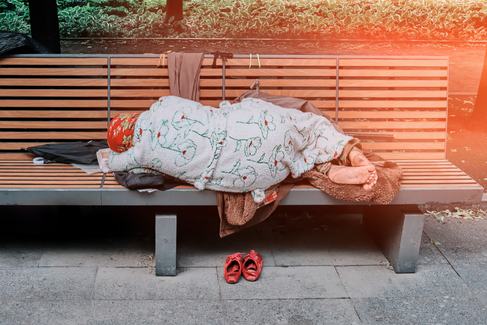 Sleeping Homeless Woman