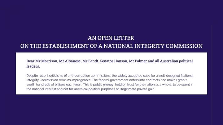 Retired Judges Call for Federal ICAC, “Despite Recent Criticisms” From PM